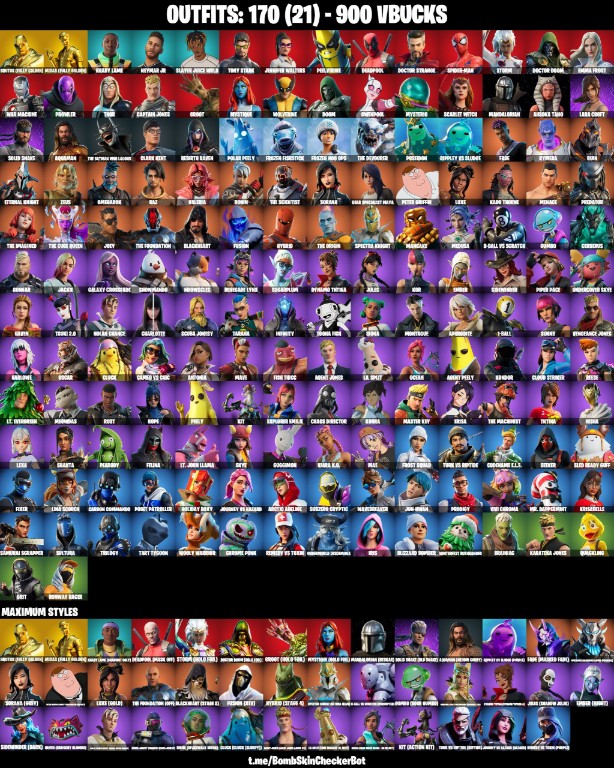 170 Skins, Hot Marat, Rage, Midas (Fully Golden), Take The Elf, Midas ...