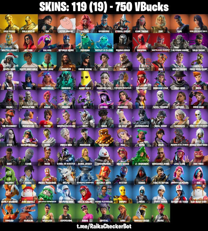 119 Skins, GOLD MIDAS, GOLD BRUTUS, KHBAY LAME, GALAXIA, POSEIDON [PC ...