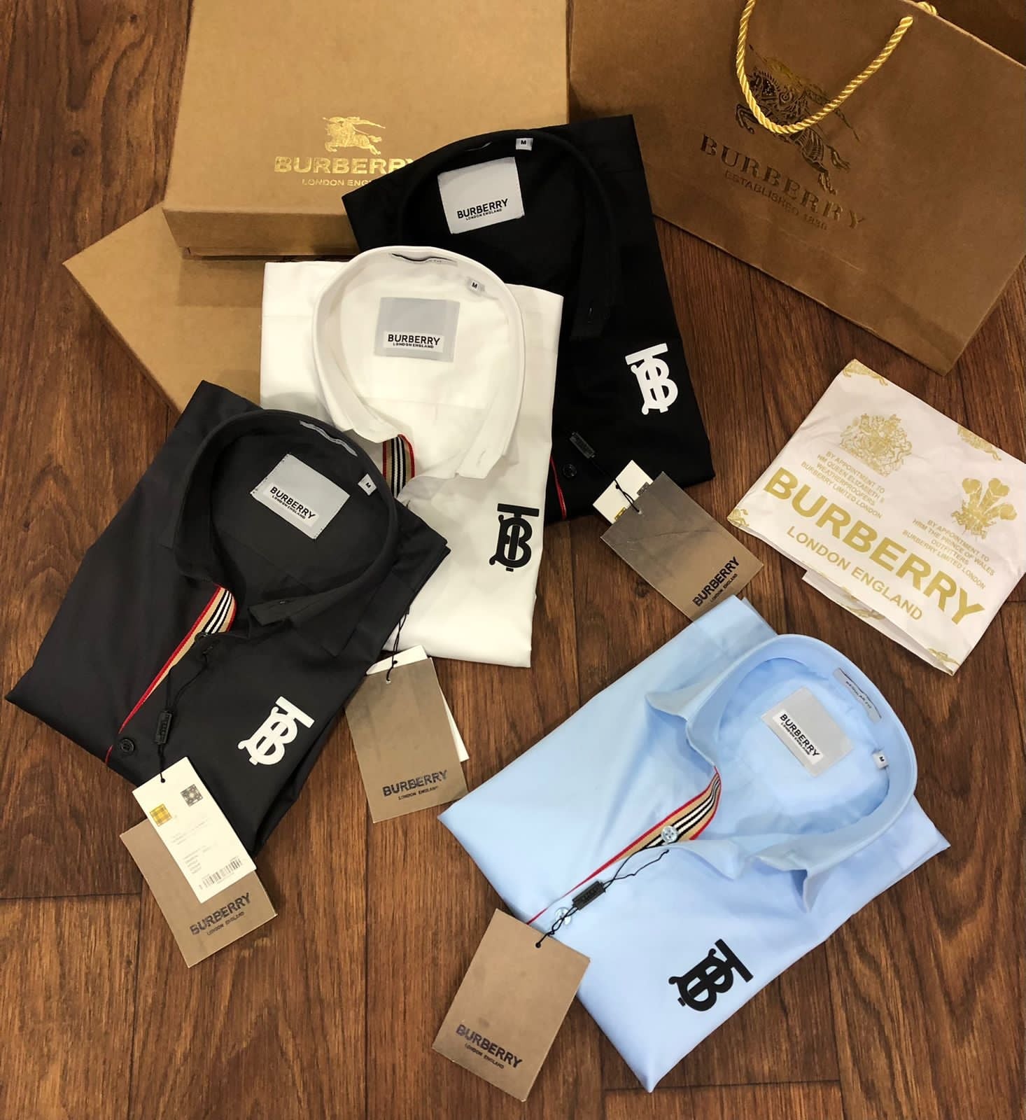 Buy Burberry Embroidery Logo Premium Shirt Online India - Vogue Mine