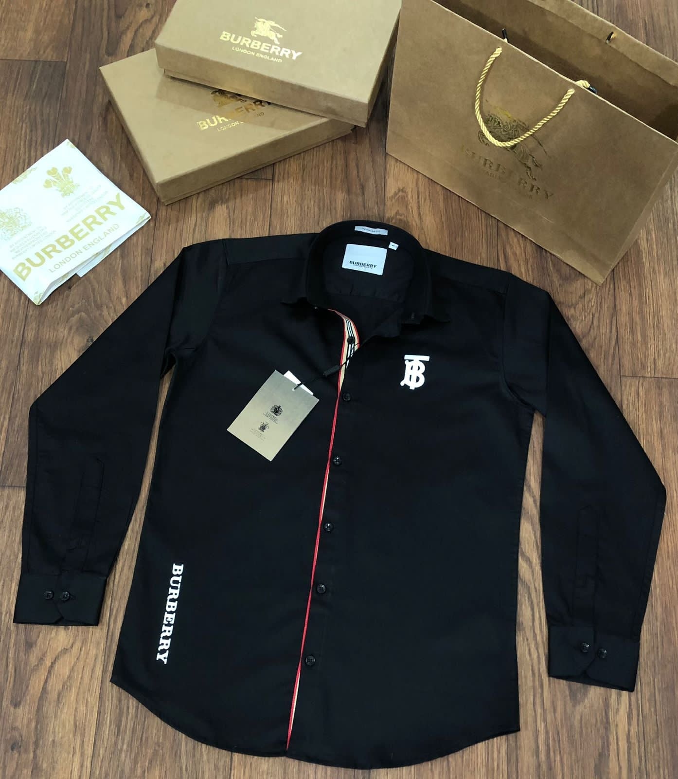 Buy Burberry Embroidery Logo Premium Shirt Online India - Vogue Mine