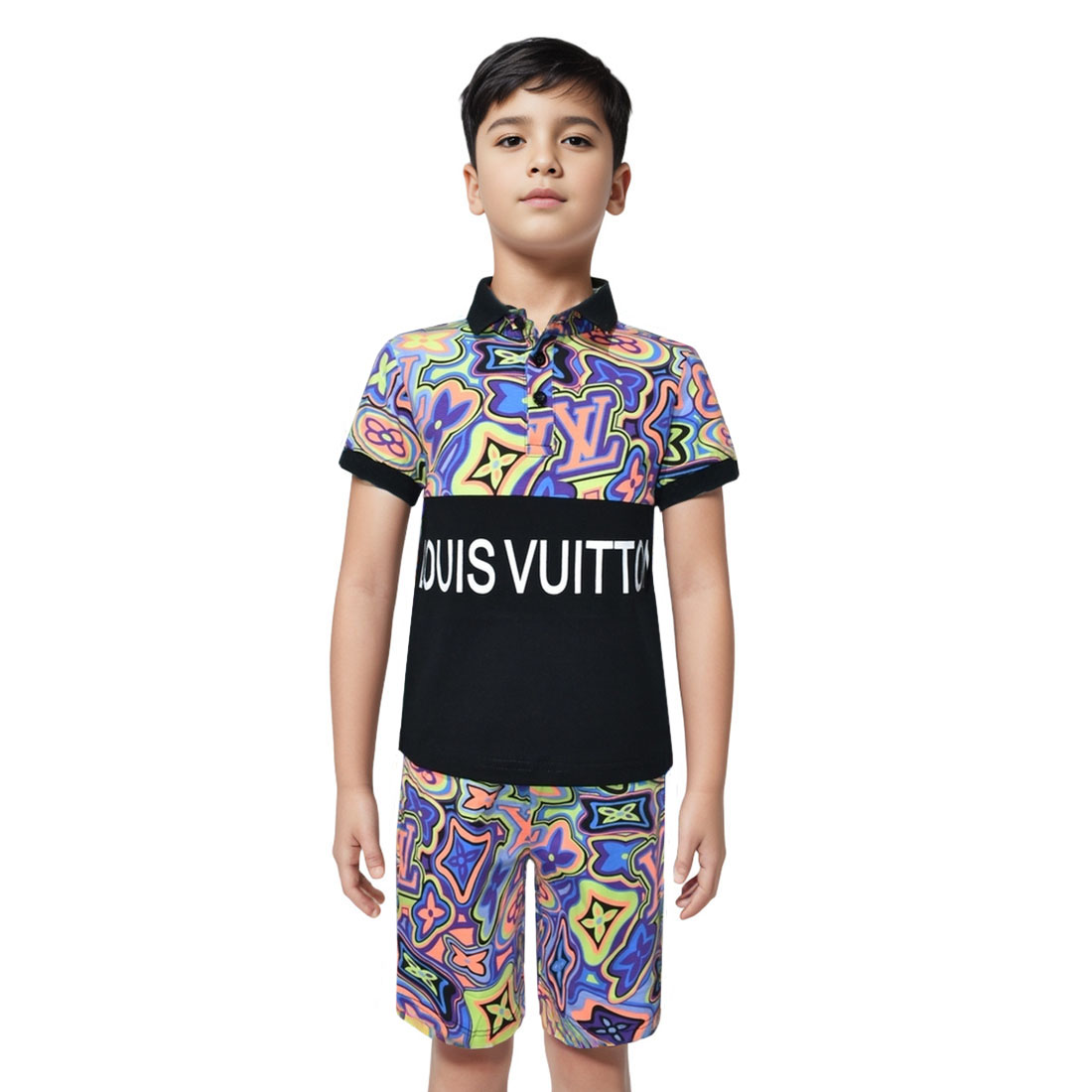 Buy Louis Vuitton Multi Color Premium Kids Coord Set Online Vogue Mine