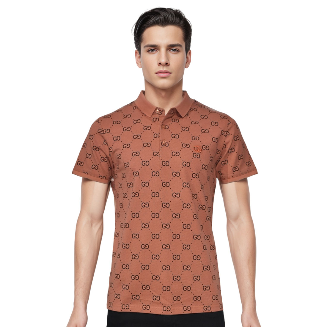 Buy Gucci Brown Premium Quality Polo Tees Online in India - Vogue Mine