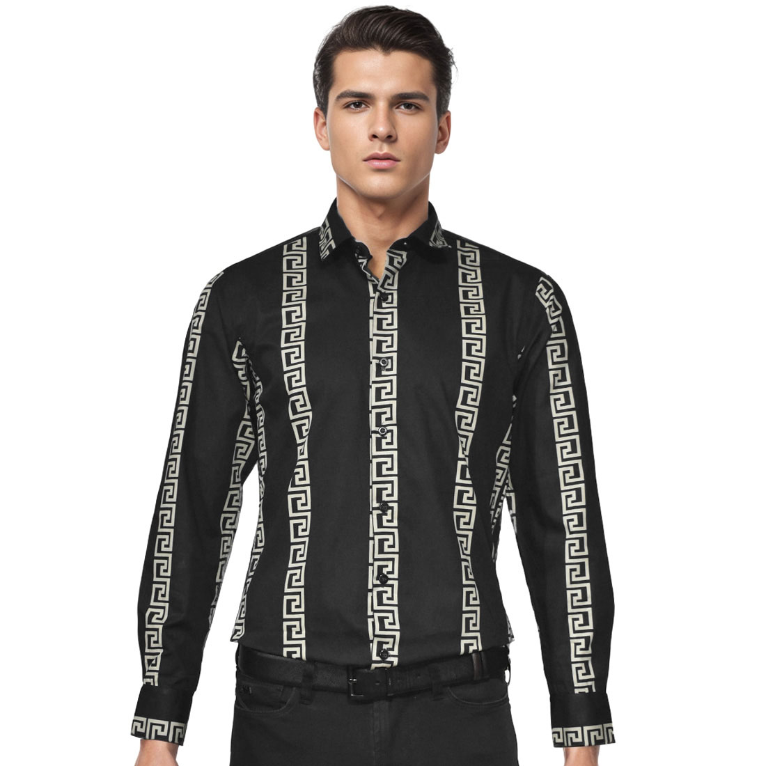 Buy Versace Black logo Print Premium Shirt Online in India - Vogue Mine