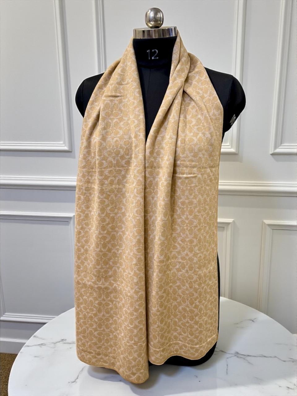 Coach Signature Cream Cashmere Muffler | Voguemine-1