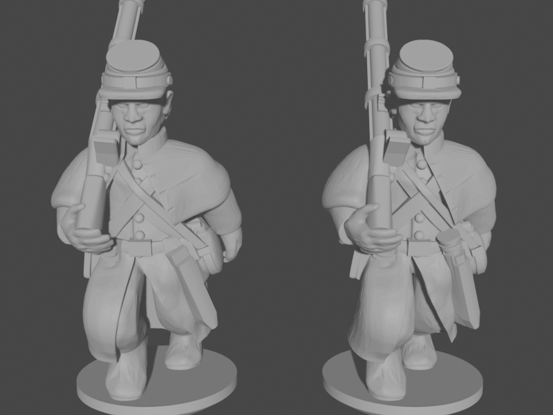 10-15mm American Civil War Infantry in Greatcoats Quick Marching Pose 1 ...