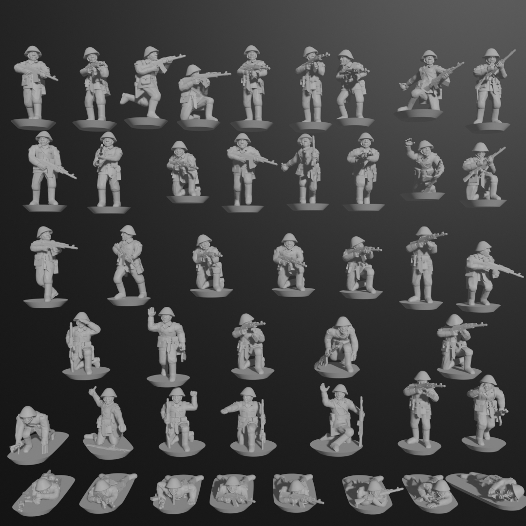 10/15mm East German Mot-Schuetzen Kompanie (1980s) with AK-74s, RPG-7s ...