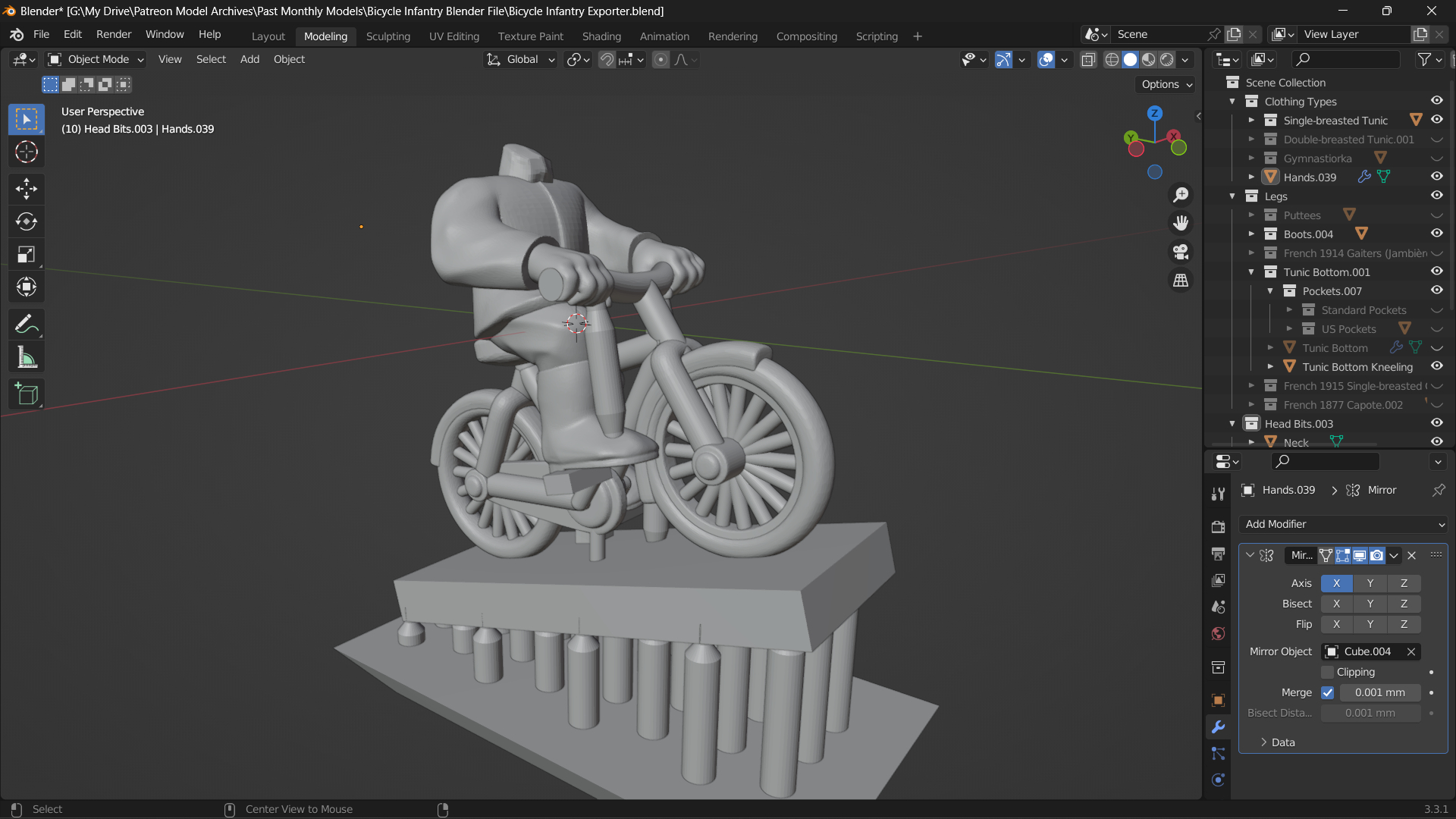 6-15mm Bicycle Infantry Blender File BB-2