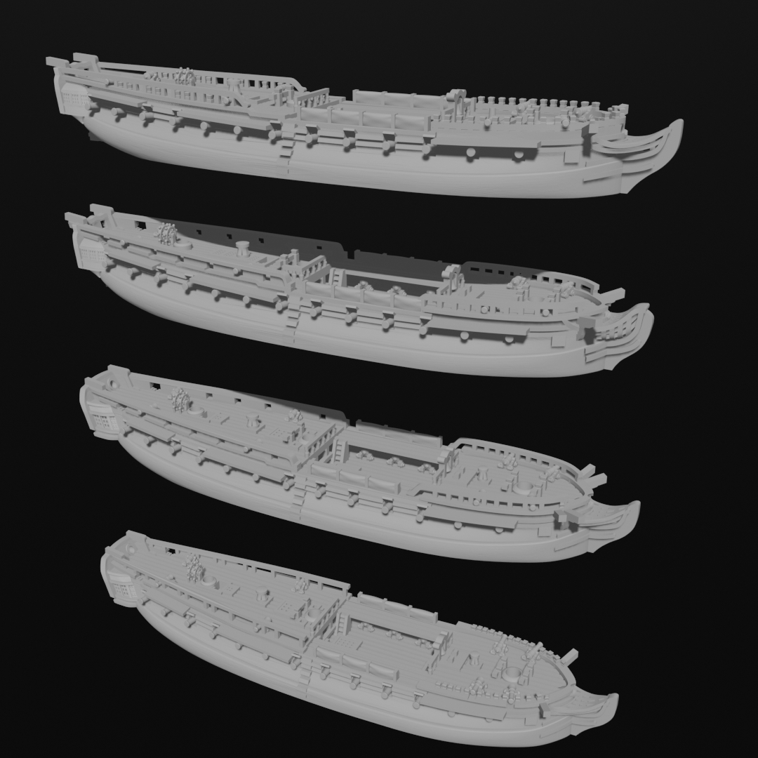 FR Magicienne-class 5th rate (4-PACK) (32 guns), 1788-1816 & Blender ...