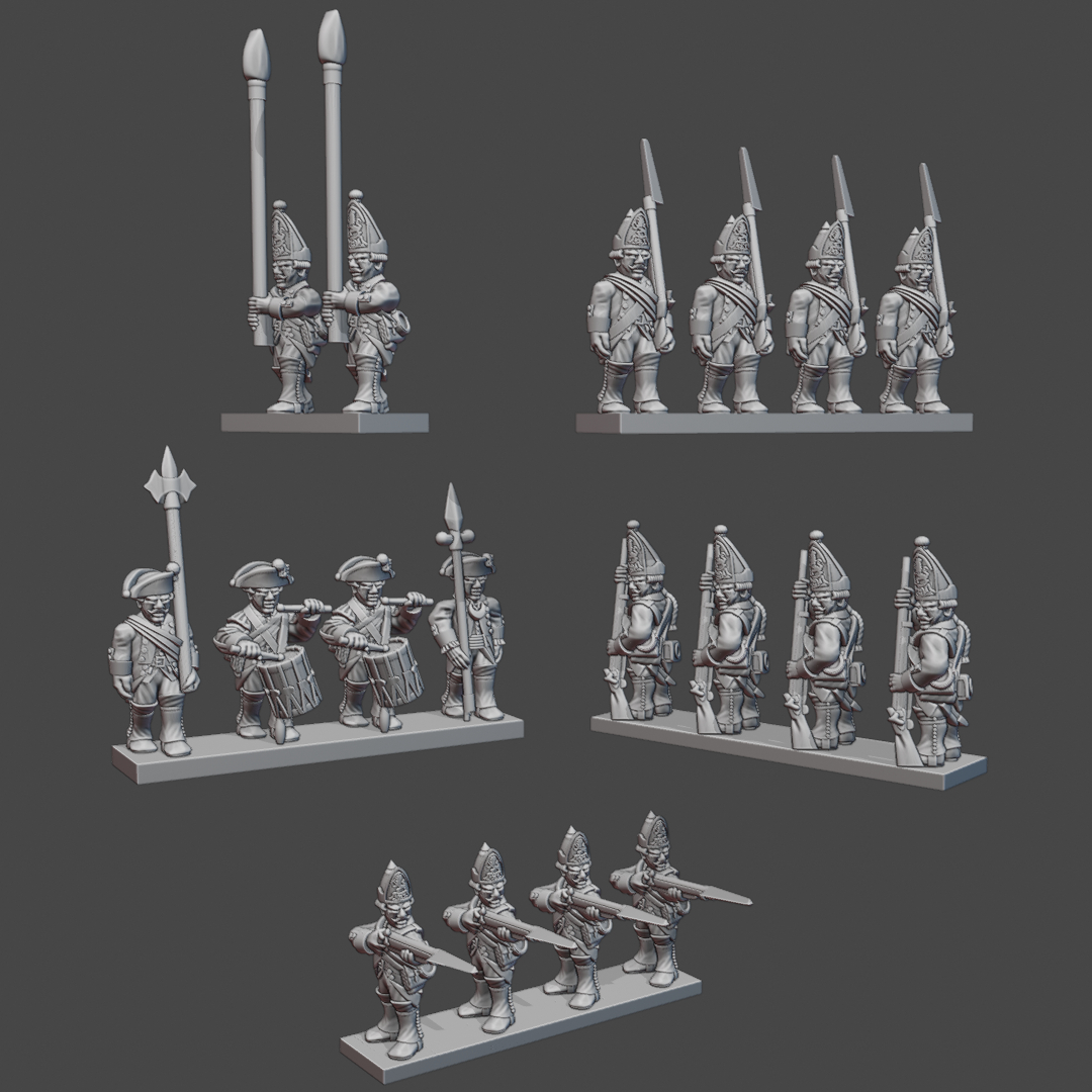 Hessian Infantry (Musketeers, Fusiliers, Grenadiers & Jaegers) AWI-HE-1