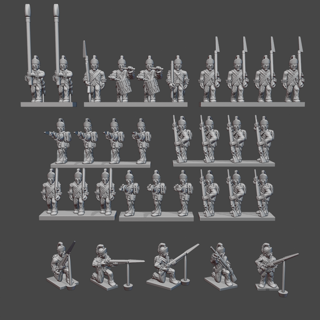 British Infantry in Saratoga Dress (Centre Co., Lights & Grenadiers ...