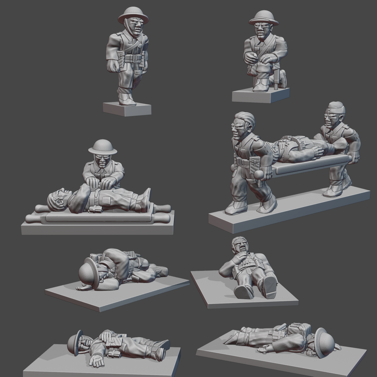 British WW2 Medics & Casualties & Stretcher Bearers (1939-45) with ...