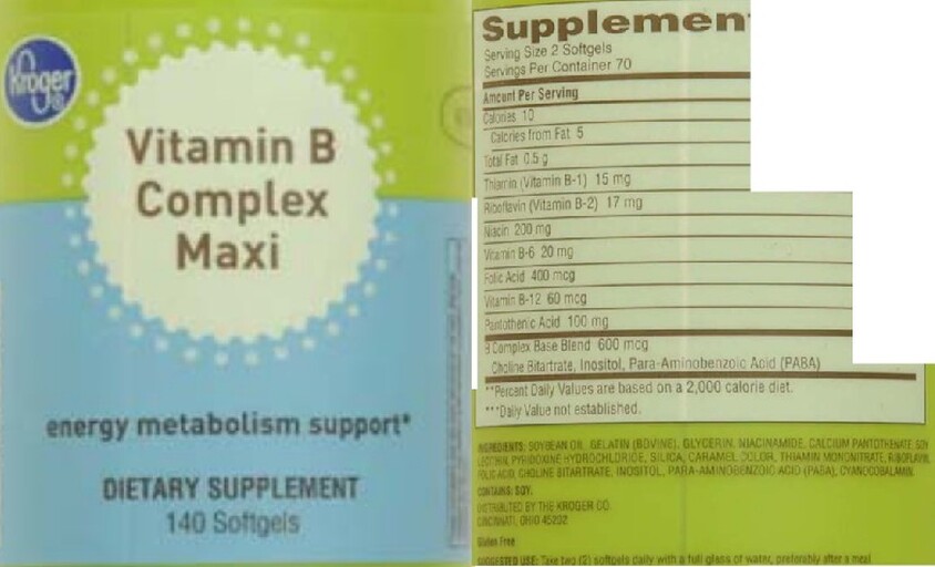 Kroger - Vitamin B Complex Maxi - SuppCo