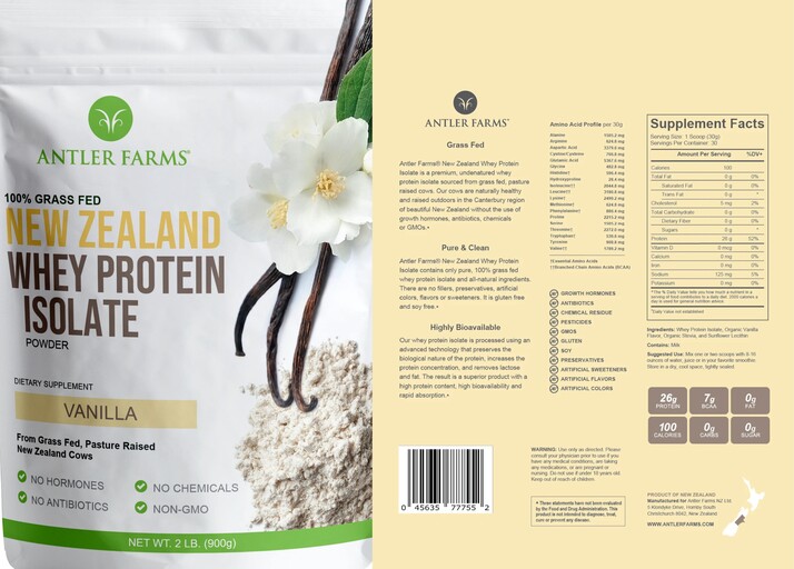 Antler Farms - Whey Protein Isolate Vanilla - SuppCo