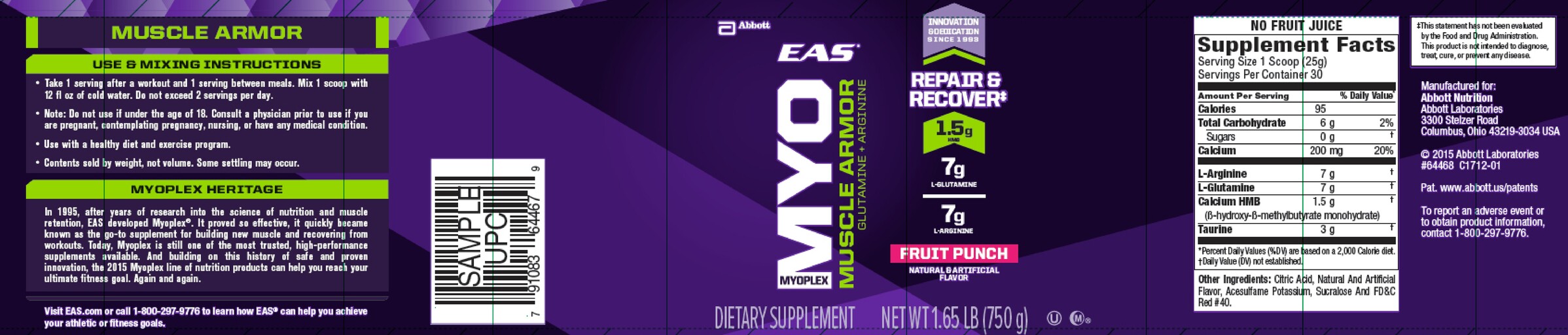 Abbott EAS Myoplex - MYO Muscle Armor Fruit Punch - SuppCo