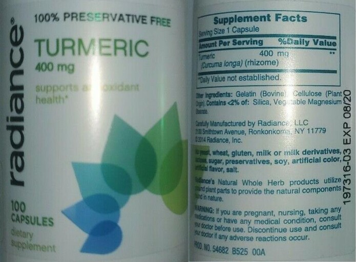 Radiance - Turmeric 400 mg - SuppCo