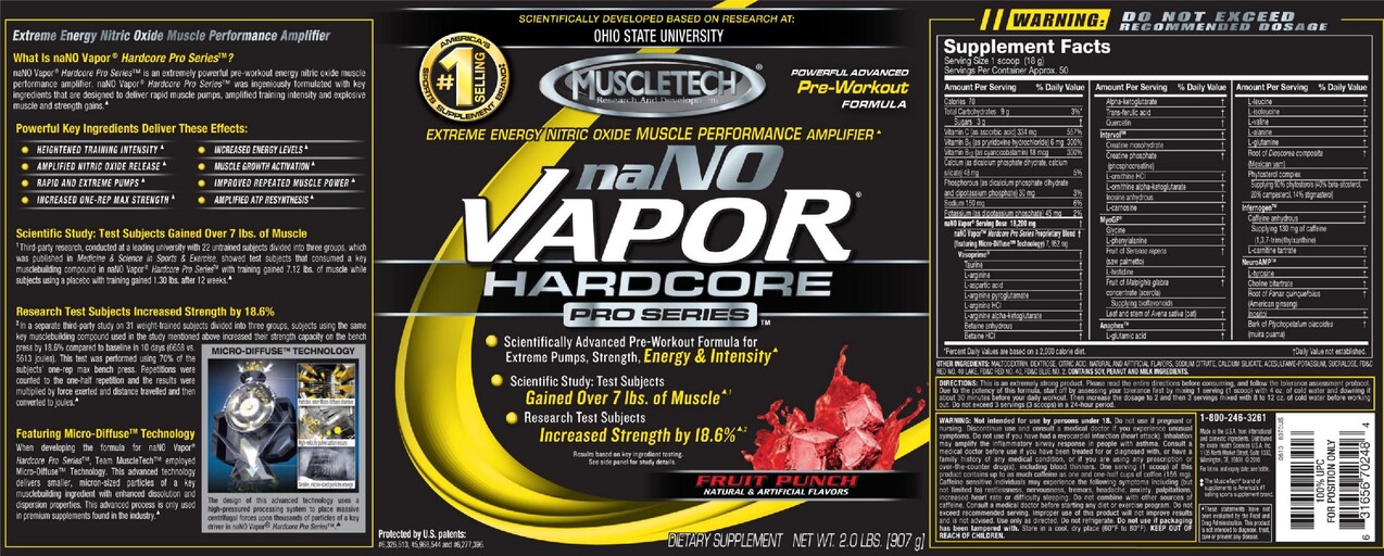 MuscleTech Pro Series - naNO Vapor Hardcore Fruit Punch - SuppCo