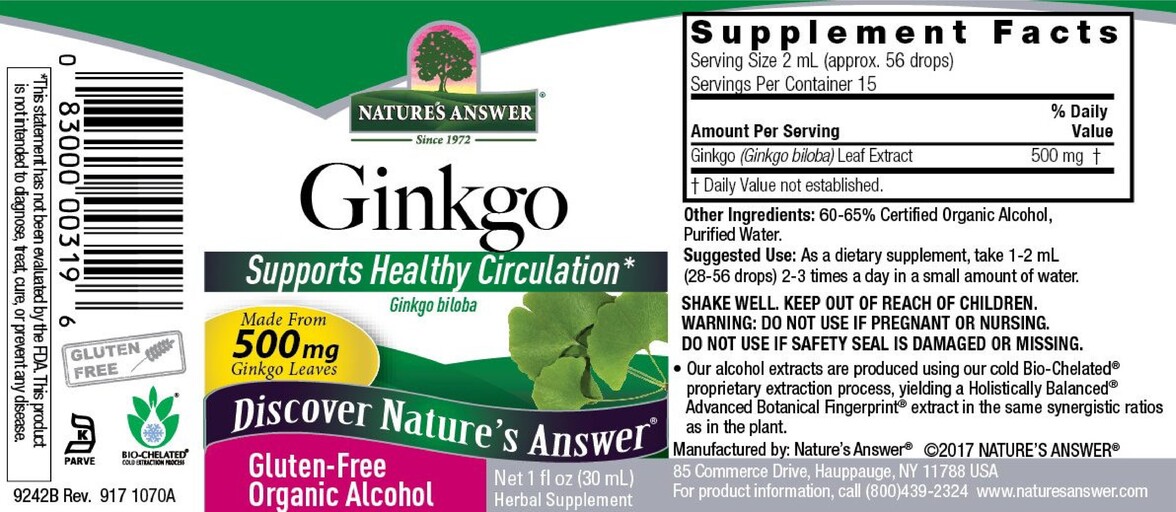 Nature's Answer - Ginkgo 500 mg - SuppCo