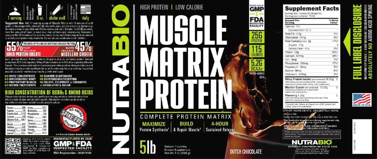NutraBio - Muscle Matrix Protein Dutch Chocolate - SuppCo