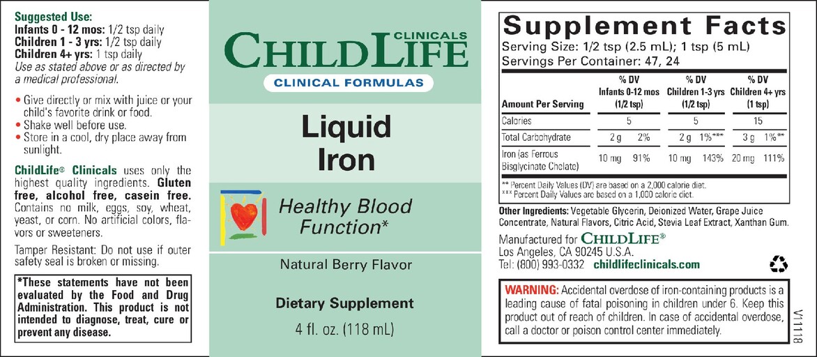 ChildLife Clinicals Clinical Formulas - Liquid Iron Natural Berry ...
