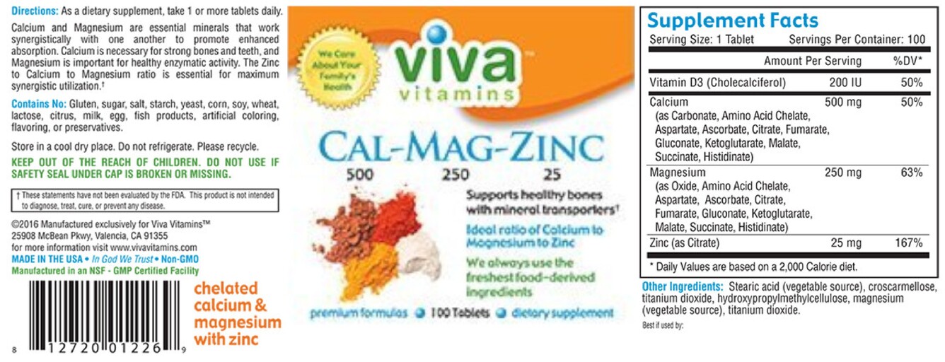 viva vitamins - Cal 500-Mag 250-Zinc 25 - SuppCo