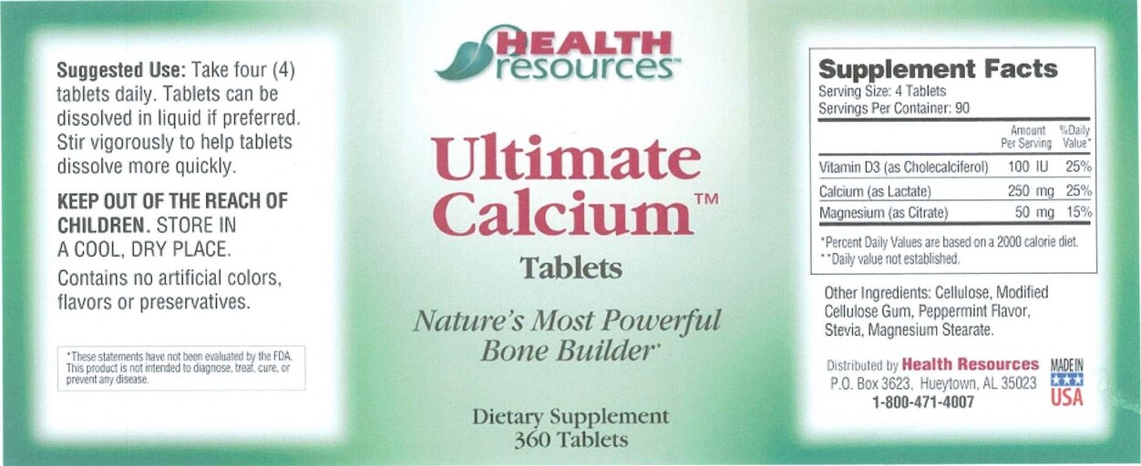 Health Resources - Ultimate Calcium Tablets - SuppCo