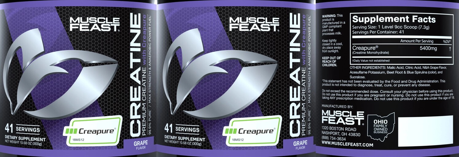 Muscle Feast - Creatine Grape Flavor - SuppCo