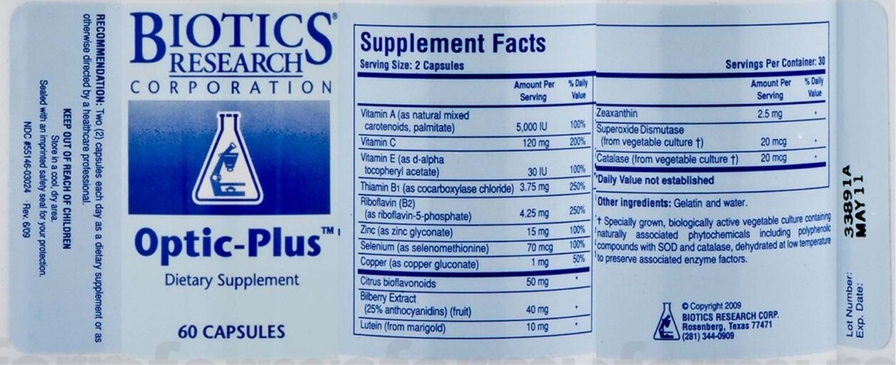 Biotics Research Corporation - Optic-Plus - SuppCo