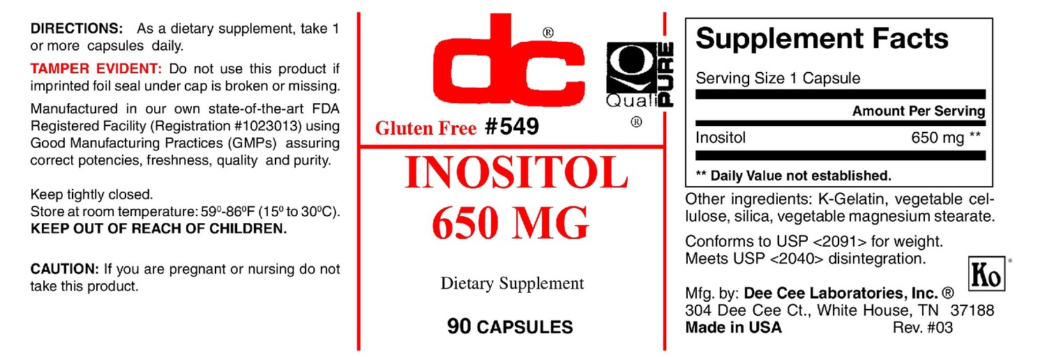 DC - Inositol 650 mg - SuppCo