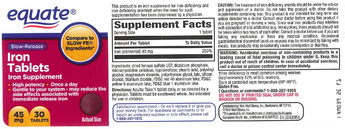 Equate - Iron Tablets - SuppCo