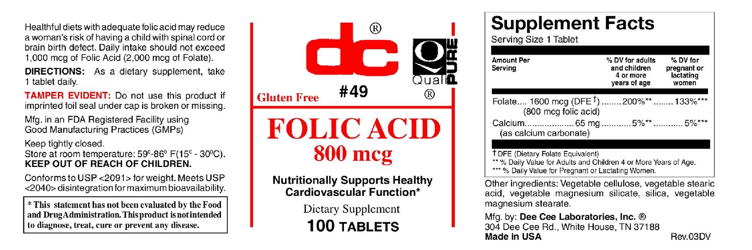 DC - Folic Acid 800 mcg - SuppCo