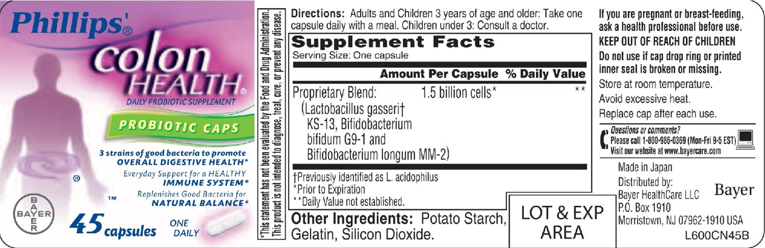 Bayer Phillips' - Colon Health Probiotic Caps - SuppCo