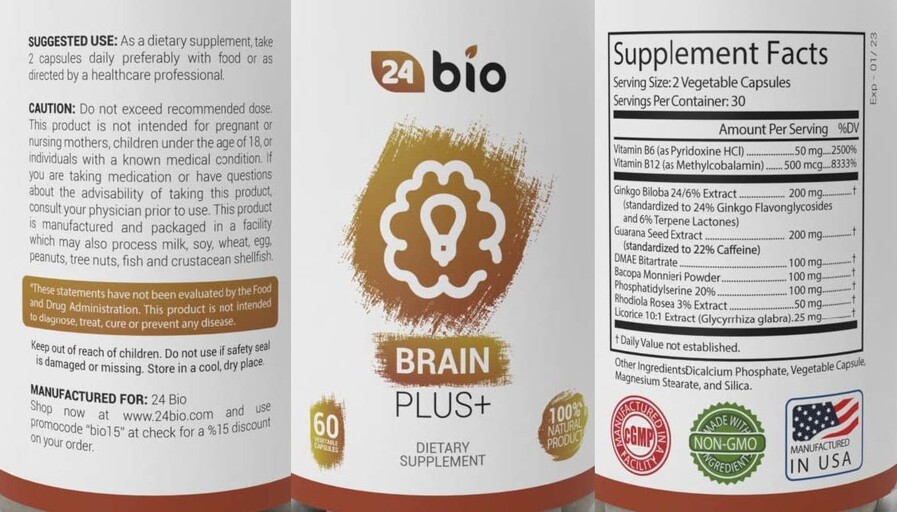 24 Bio - Brain Plus+ - SuppCo