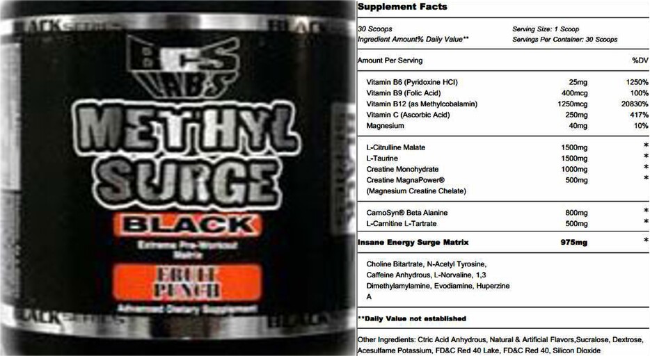 BCS Labs - Methyl Surge Black Fruit Punch - SuppCo