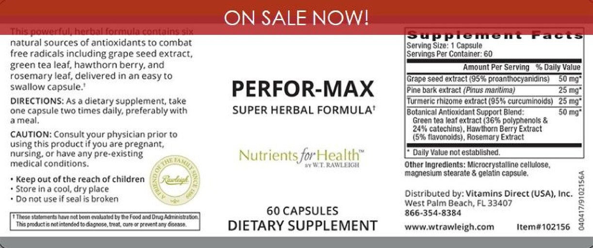 Nutrients for Health - Perfor-Max - SuppCo