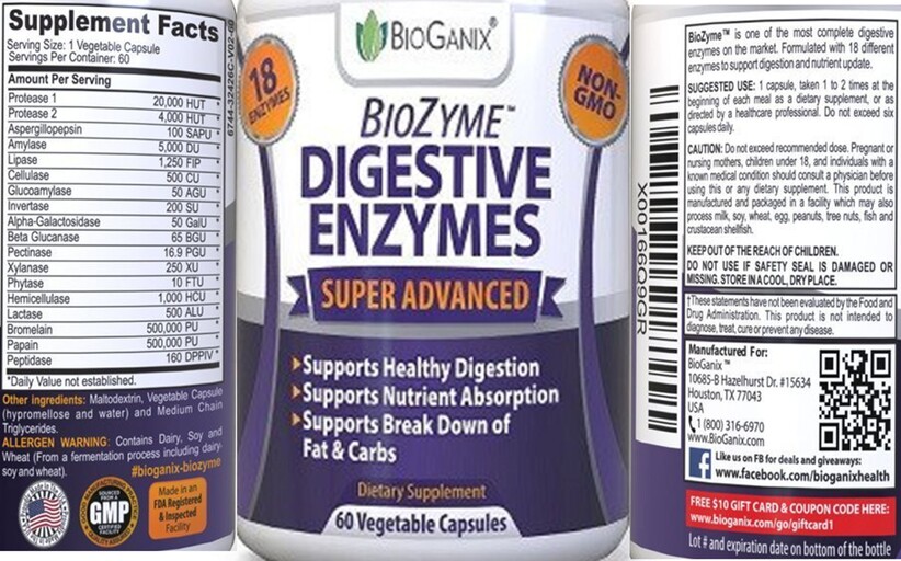 BioGanix - Biozyme Digestive Enzymes - SuppCo