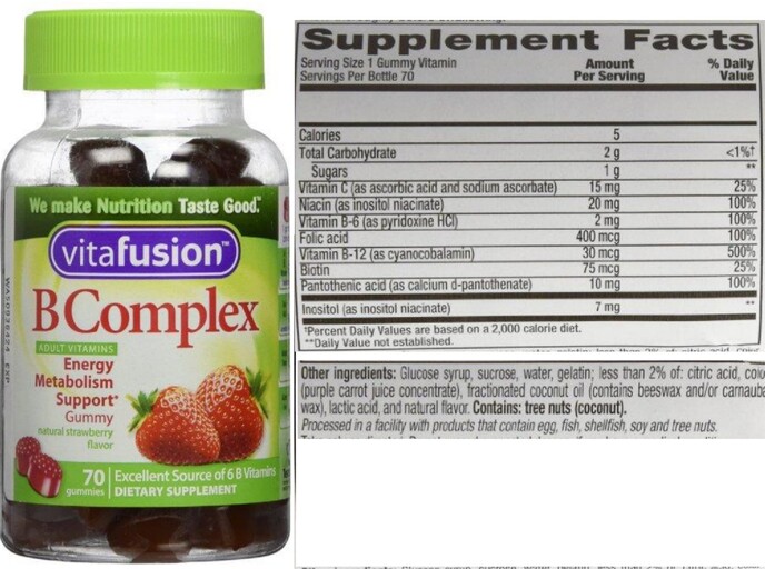 vitafusion - B Complex Natural Strawberry Flavor - SuppCo