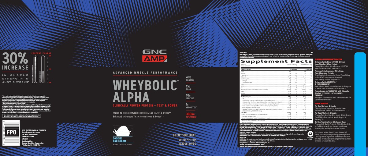 GNC AMP Advanced Muscle Performance - Wheybolic Alpha Cookies and Cream ...