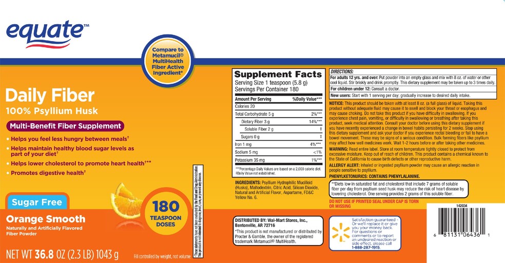 Equate - Daily Fiber Orange Smooth - SuppCo