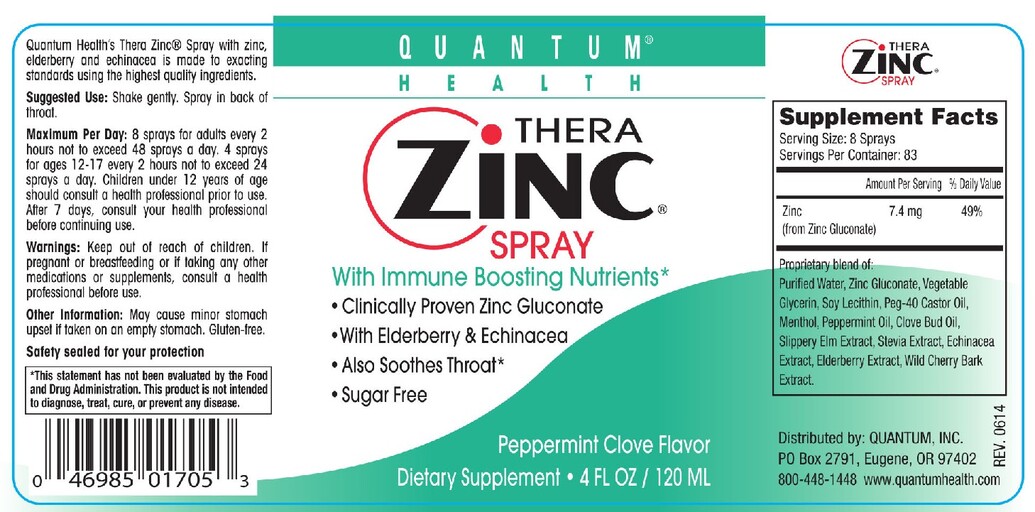 Quantum Health - Thera Zinc Spray Peppermint Clove Flavor - SuppCo