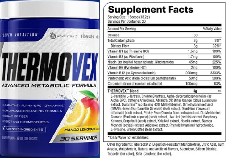 EVOchem Nutrition - Thermovex Mango Lemonade - SuppCo