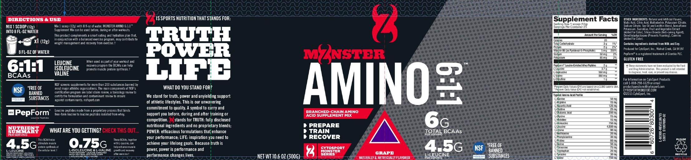 CytoSport Monster Series - Monster Amino 6:1:1 Grape - SuppCo