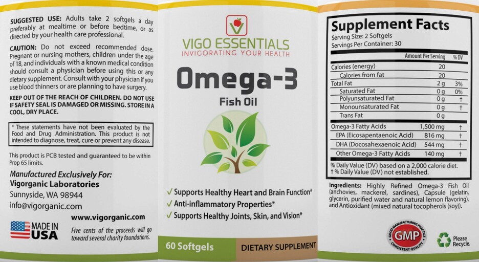 Vigo Essentials - Omega-3 Fish Oil - SuppCo
