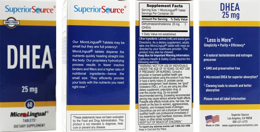 Superior Source - DHEA 25 mg - SuppCo
