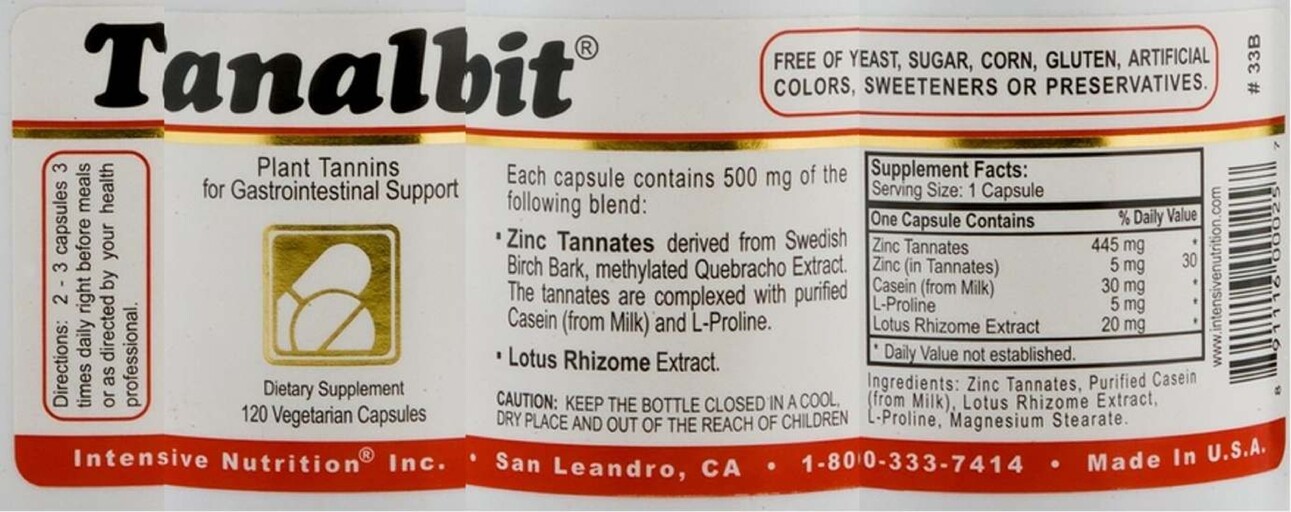 Intensive Nutrition - Tanalbit - SuppCo