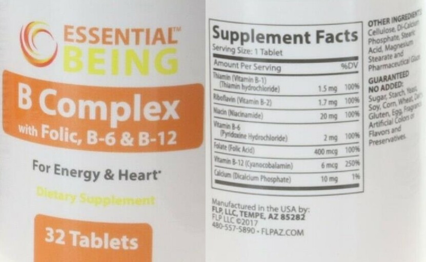 Essential Being - B Complex with Folic, B-6 & B-12 - SuppCo