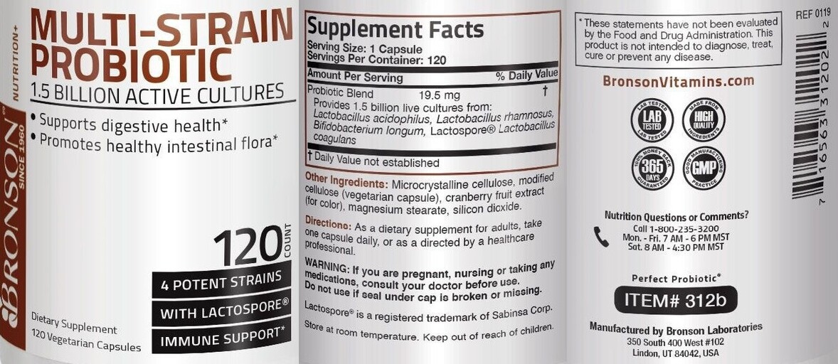 Bronson - Multi-Strain Probiotic - SuppCo