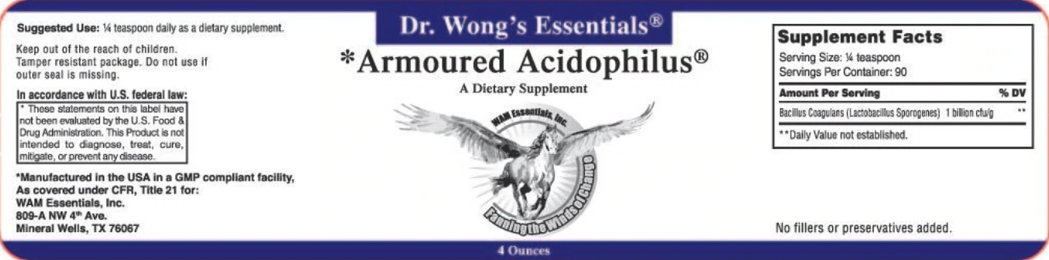 Dr. Wong's Essentials - Armoured Acidophilus - SuppCo