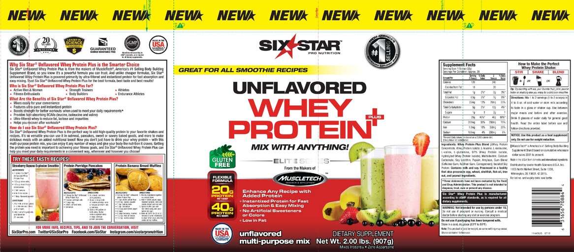 Six Star Pro Nutrition - Unflavored Whey Protein Plus Elite Series - SuppCo