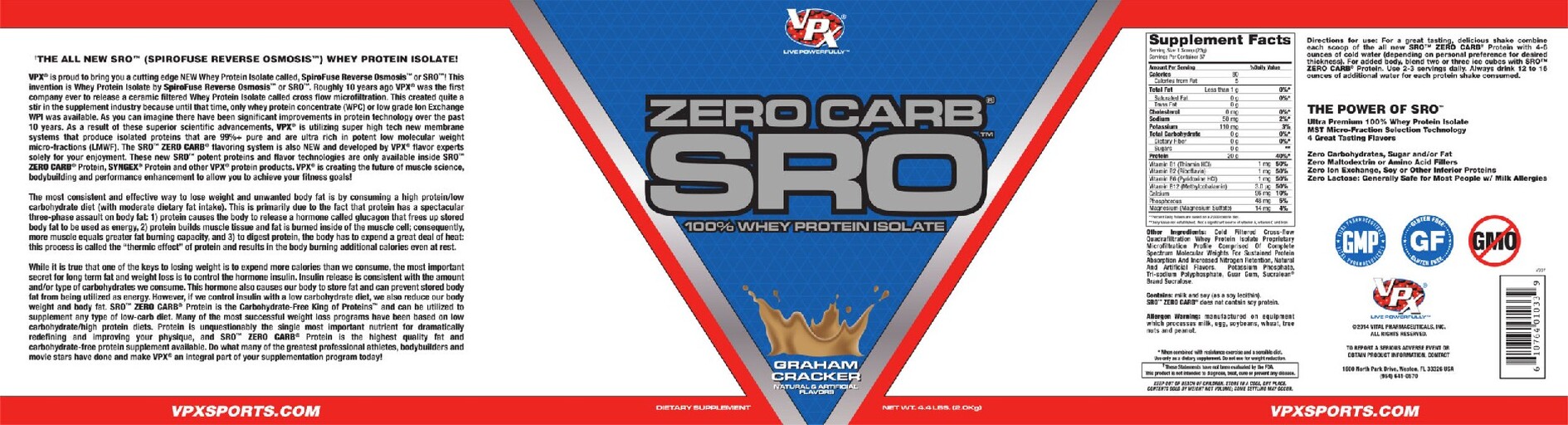 VPX - Zero Carb SRO Graham Cracker - SuppCo