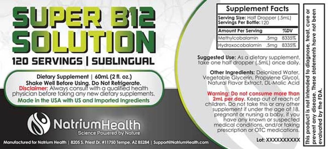 Natrium Health - Super B12 Solution - SuppCo